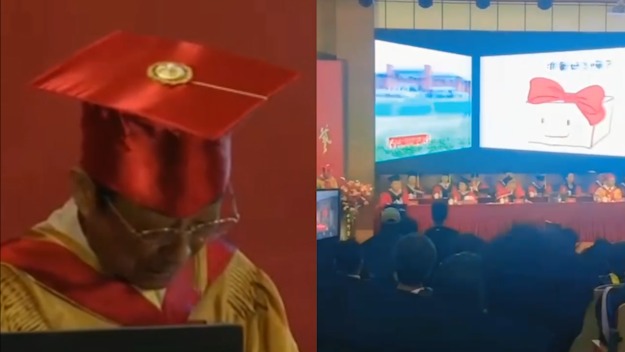 七旬高校领导毕业典礼做表情包PPT连爆梗,毕业生:还请喝奶茶,他平时...