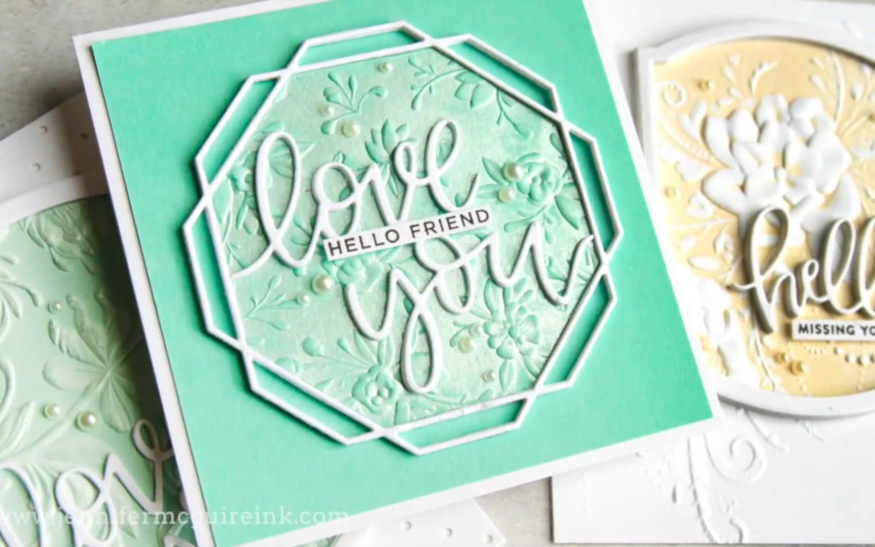 【卡片制作】凹凸模板和边框做成的卡片Creative Uses of Embossing ...