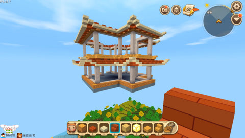 迷你世界建筑教学:空中宫殿第四期,二层制作完成咯