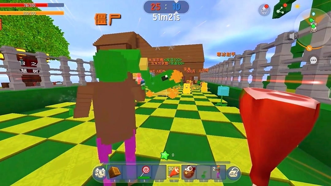 迷你世界海绵宝宝48:海绵宝宝被玉米加农炮堵门口,对面开挂吧