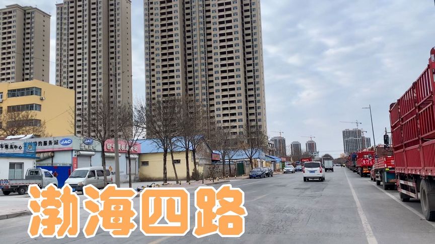 山东滨州滨城区渤海四路,黄河五路至黄河六路段,疫情笼罩的街道