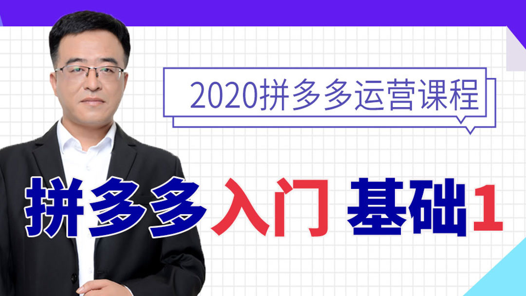 拼多多运营入门基础课程(一),电商运营干货,新手小白精品教程