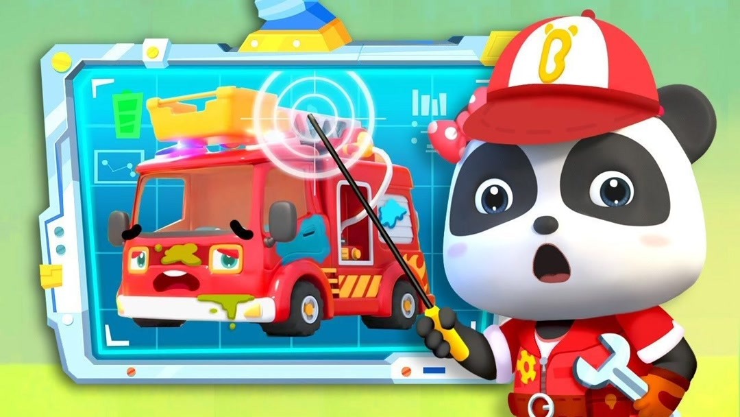 宝宝巴士早教动画:小猫咪消防员来啦,最新消防车儿童动画