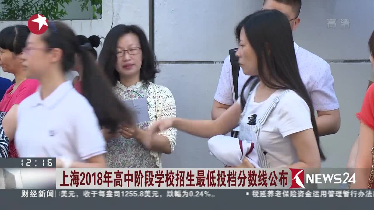 上海2018年高中阶段学校招生最低投档分数线公布