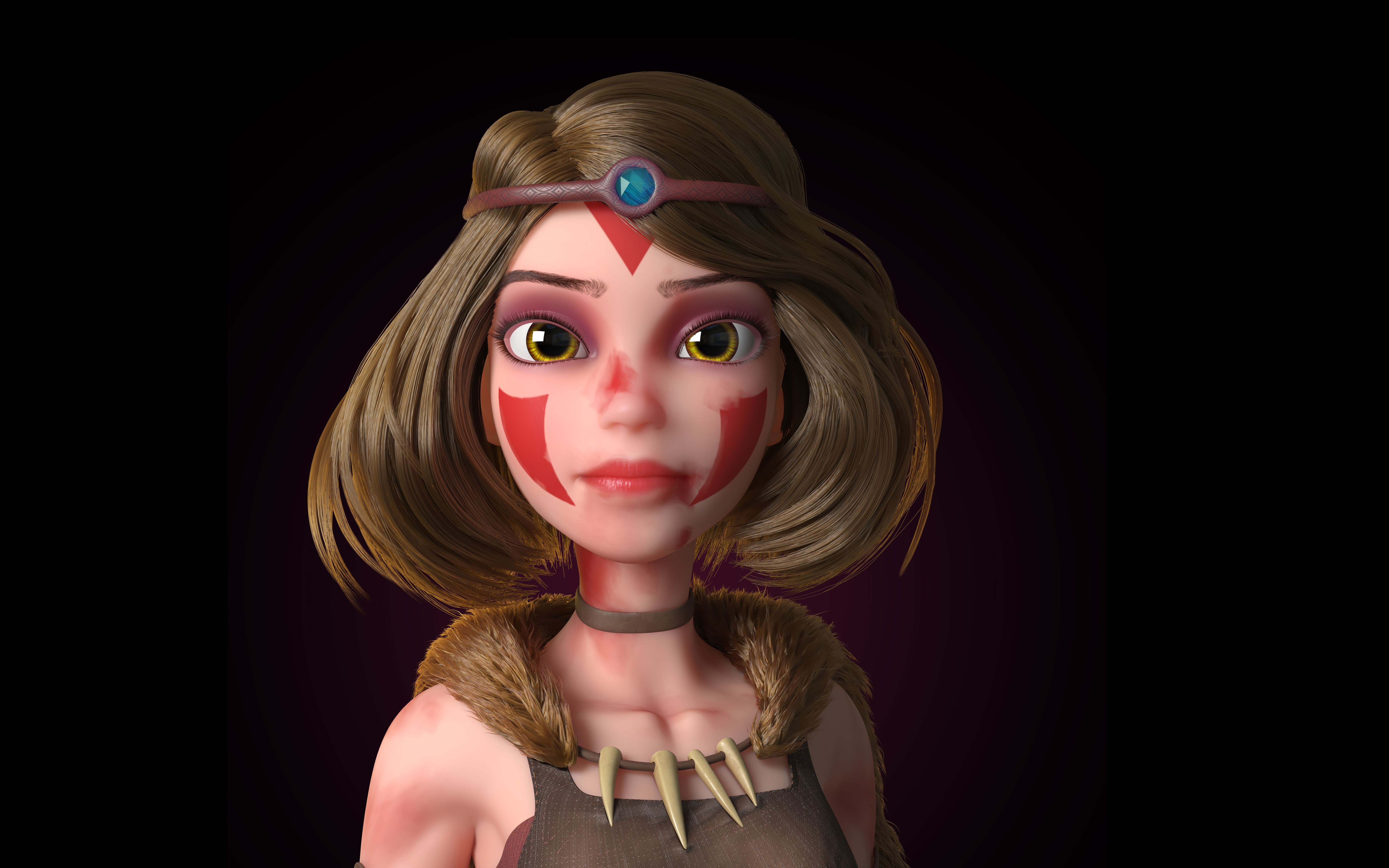 我用三维软件做了一个女孩子。