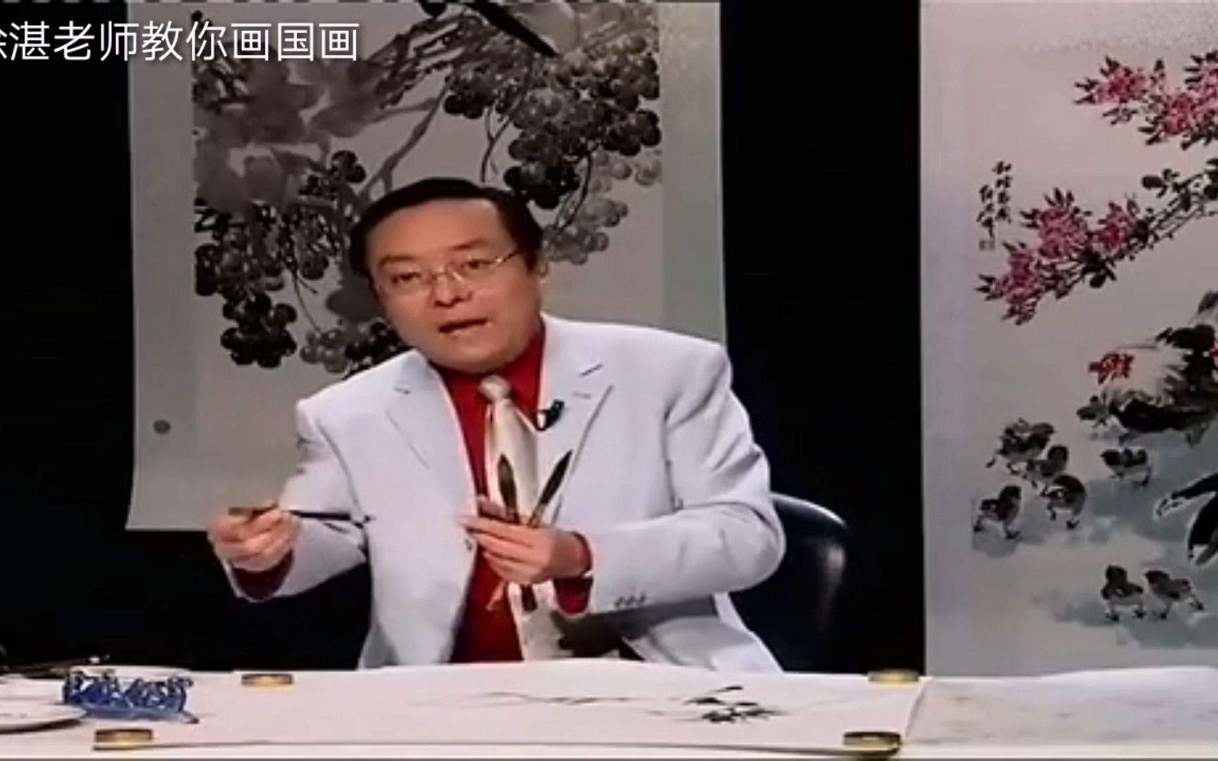 画国画不会用笔老师现场示范教你用笔技巧0零础也能学会