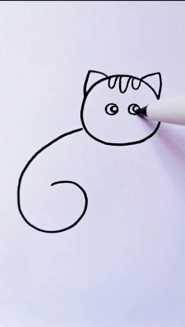 幼儿园 小猫 教程 涨粉丝 画猫 创意 教程 画画教程 画个小画