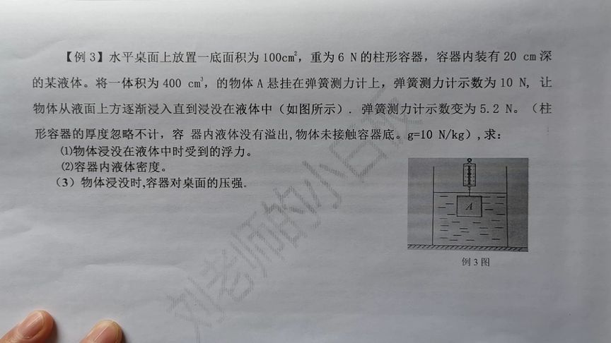 初二物理——浮力计算题,其中有个硬核知识点