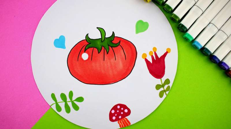 番茄这样画简单又好看,你学会了吗?
