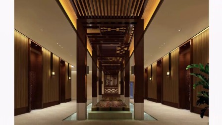 酒店现代中式装修设计中所独具的艺术触感和星级品质体验|四合茗苑