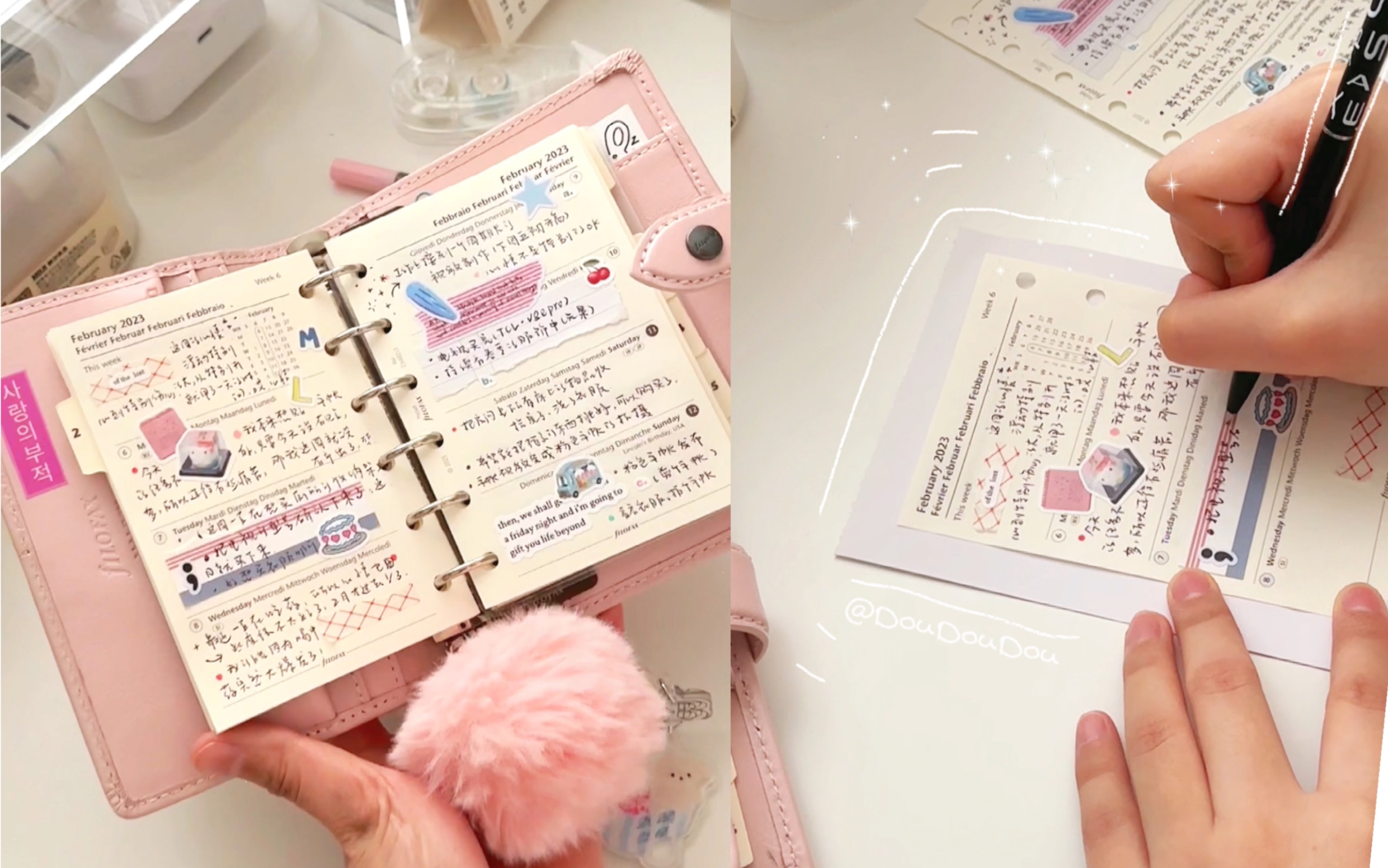 豆豆/跟我一起写周计划吧/治愈向手帐拼贴/活页手帐拼贴