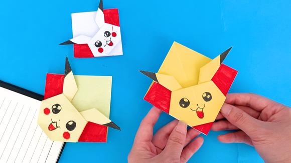 这款皮卡丘书签,一张纸完成的,不需要粘也不需要剪