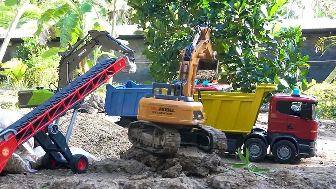 挖掘机救援队 第145集 挖掘机合作施工