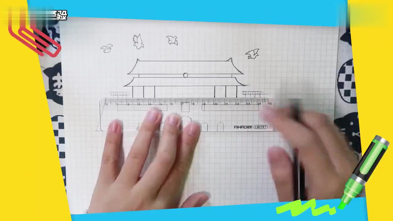 北京天安门正面简笔画怎么画