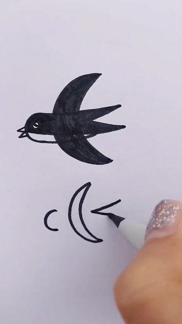 这样画燕子,简单好学又好看