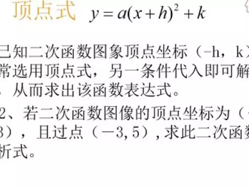 用待定系数法求二次函数表达式——尚书坊教育彭冬章老师