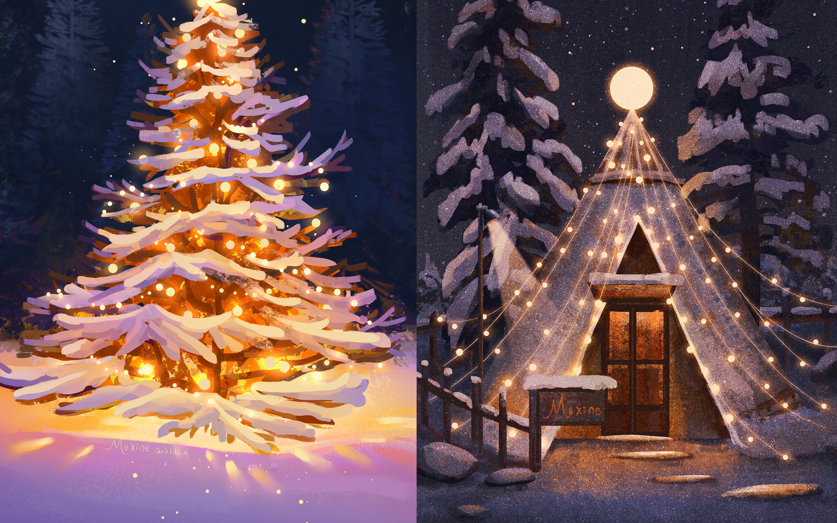 【速涂】圣诞节了,画一颗闪亮亮的圣诞树