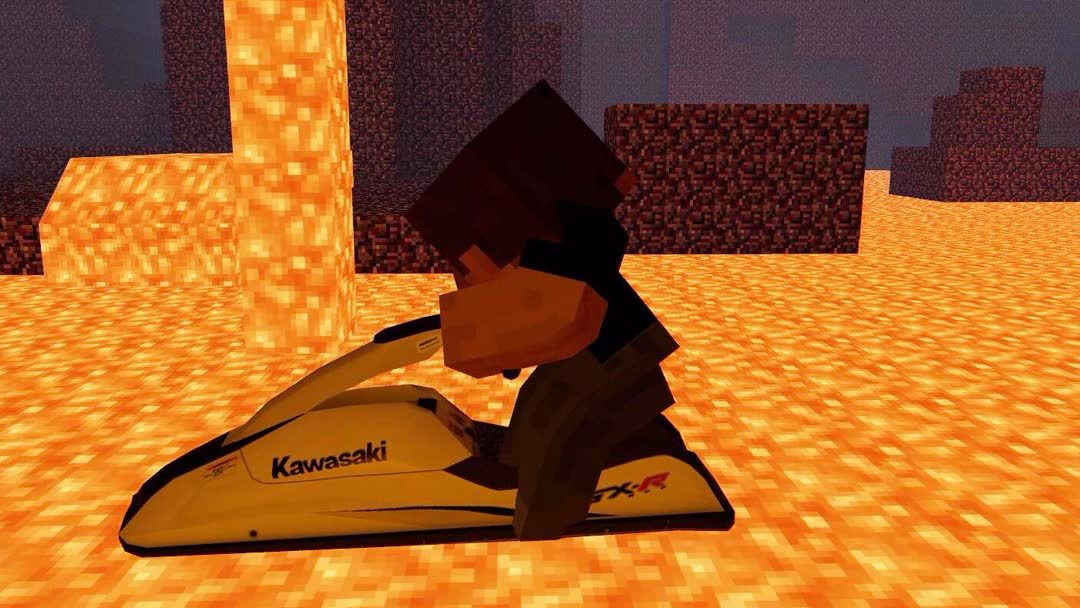 创造我的世界 加了MOD的快艇居然可以在地狱畅游!