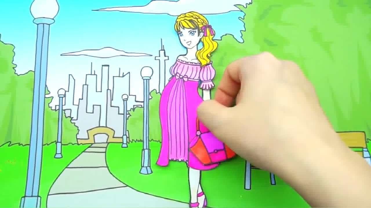 纸娃娃创意手工:安静的芭比故事书,孕妇纸娃娃.