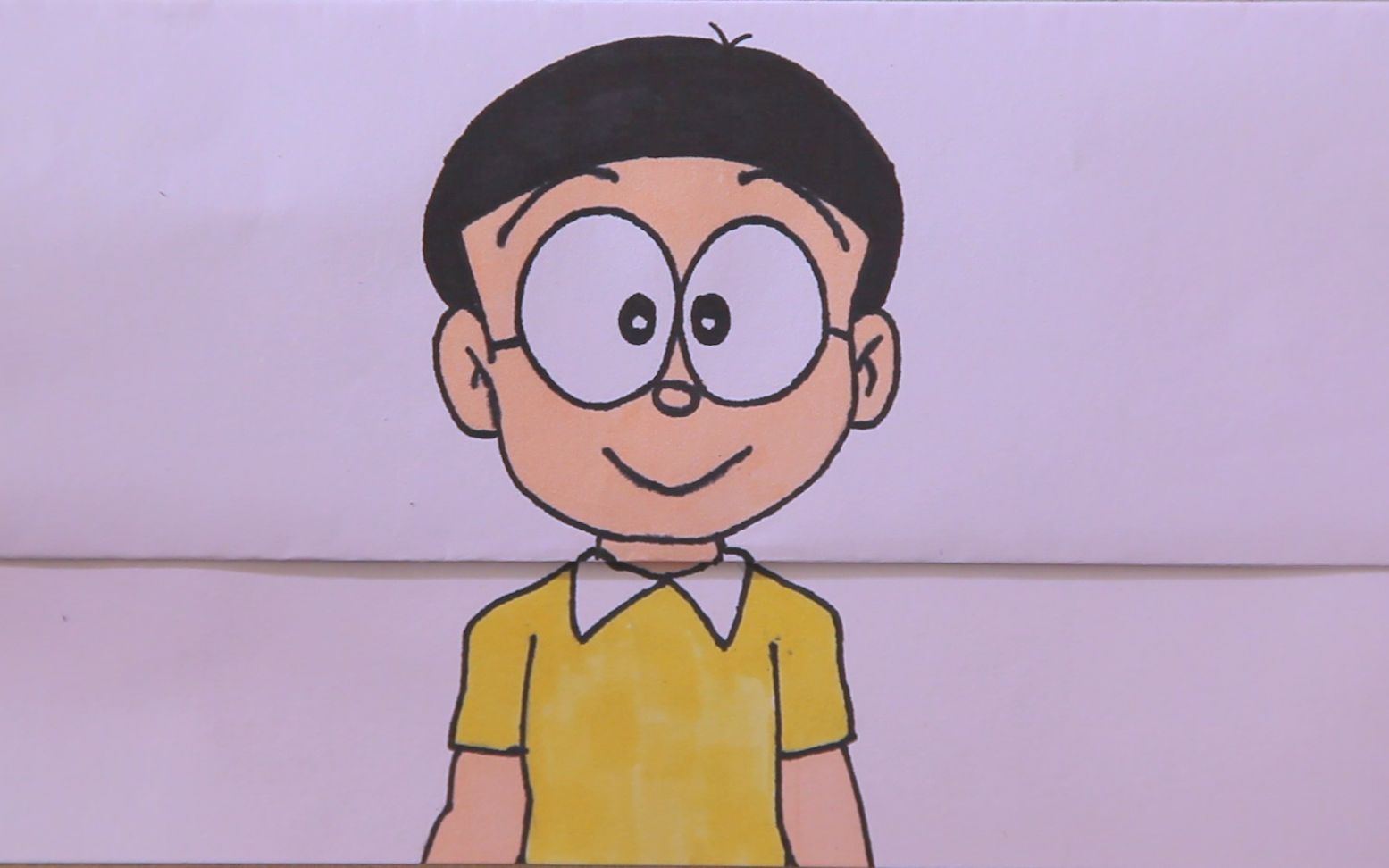 脑洞漫画哆啦A梦大雄10到20岁长相,用1张纸手工展示,长大变帅气