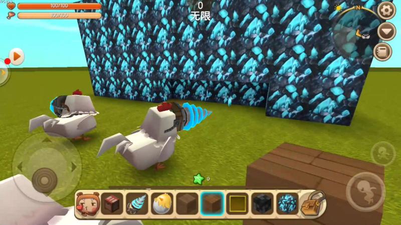 迷你世界:驯服了一群鸡帮忙挖矿,我们以后就可以偷懒了