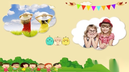 六一儿童节卡通同学毕业纪念册ppt模板