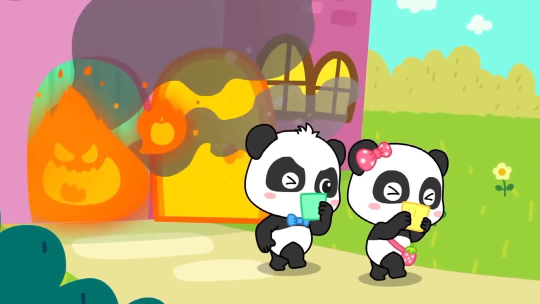 可怕的火怪物来了!奇奇快跑!--儿歌 注意用火安全