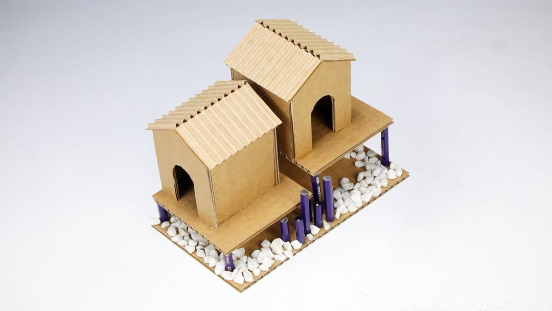 用硬纸板DIY一个迷你型小房子(8号屋)