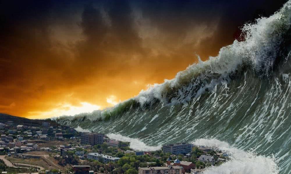 世界上最强的海啸,巨浪高达524米,震撼场面让人一辈子忘不掉!