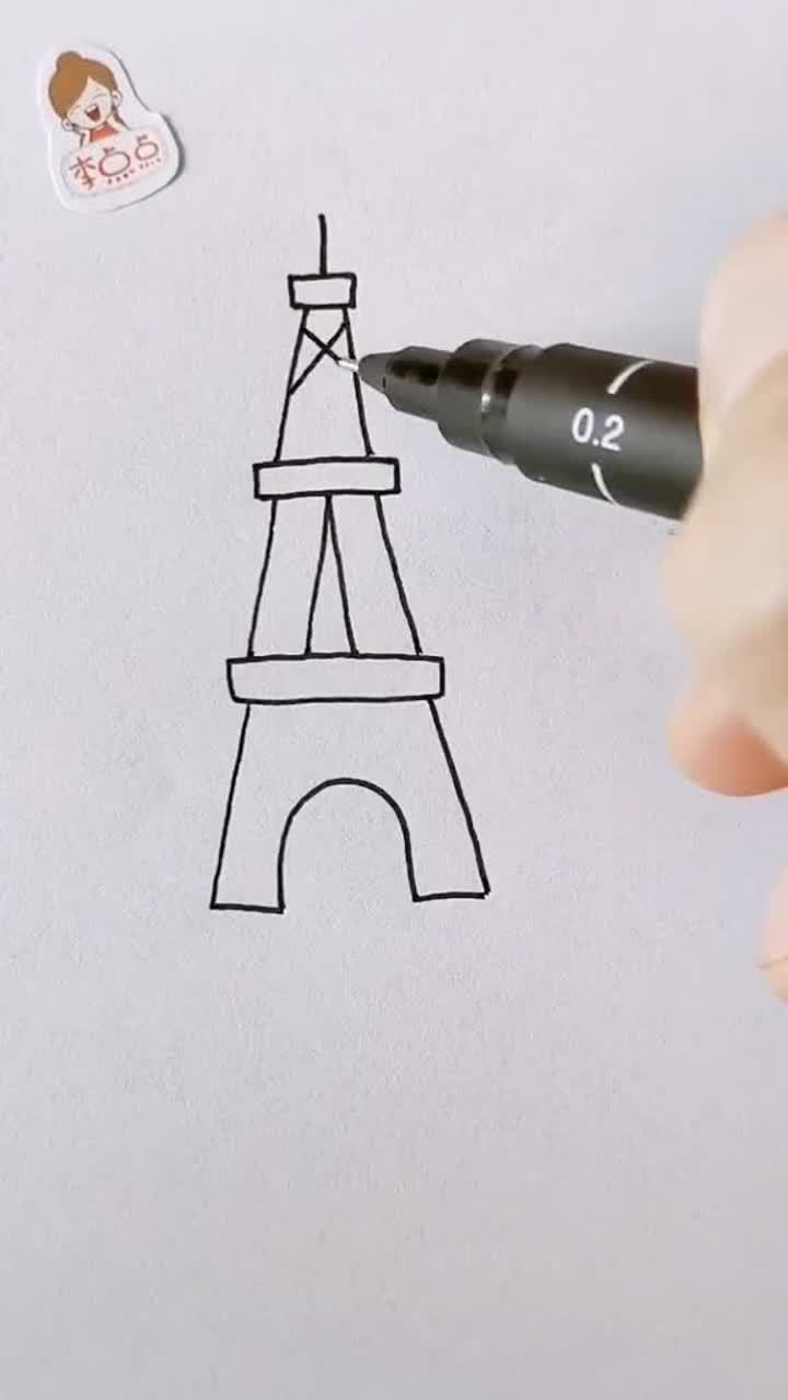 三个长方形连接起来,画世界著名建筑