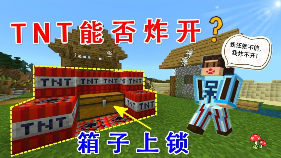 我的世界:箱子上锁我就打不开啦?TNT炸弹我就不信炸不开!