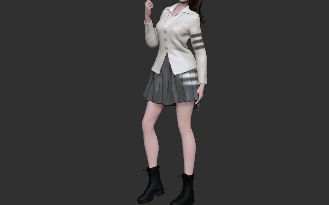 【次世代】zbrush雕身体,MD做衣服,制服学姐在线建模,你不哆嗦你找我!