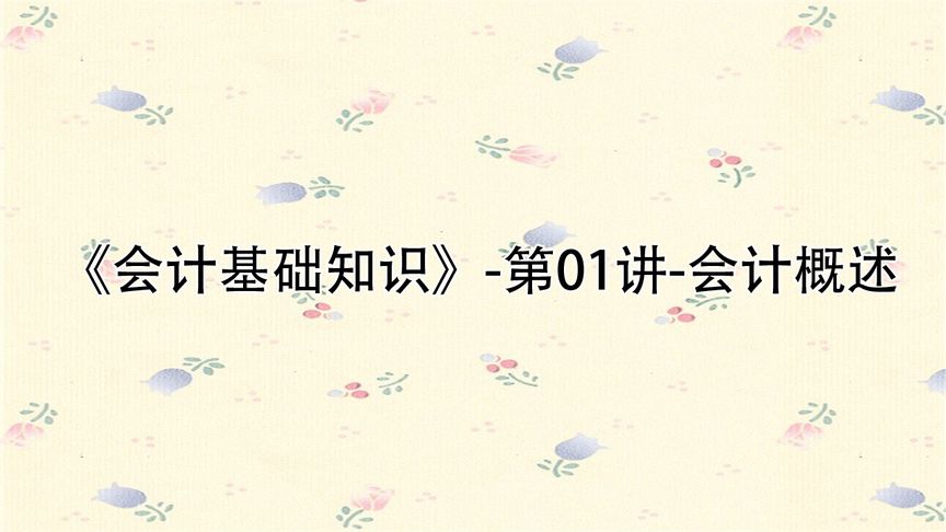 《会计基础知识》-第01讲-会计概述