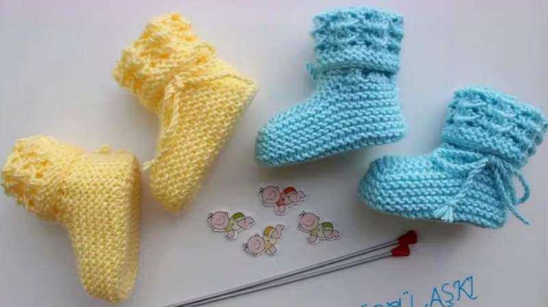 棒针编织漂亮的宝宝毛线鞋,简单易织,轻便舒适