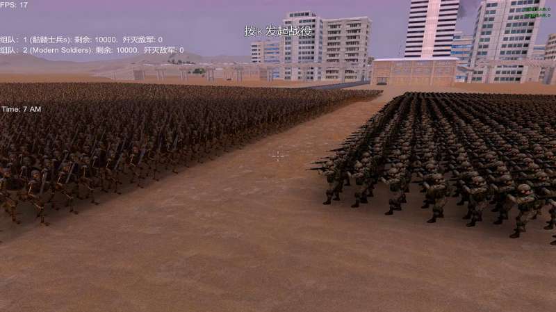 史诗战争模拟器:10000个中国现代士兵大战10000个亡灵骷髅大军!