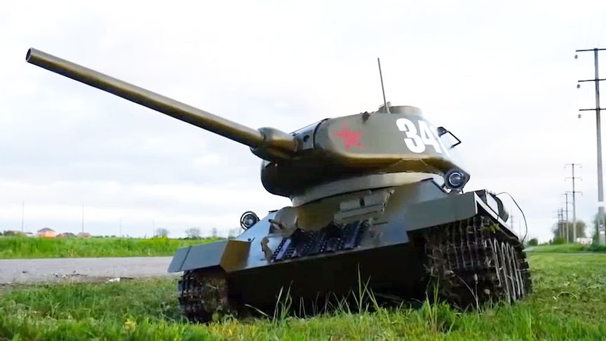 老外玩出来的庞大坦克模型,开动那一刻简直太炫酷