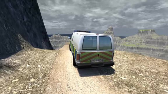 BeamNG Beamngdrive警察跳楼撞车测试