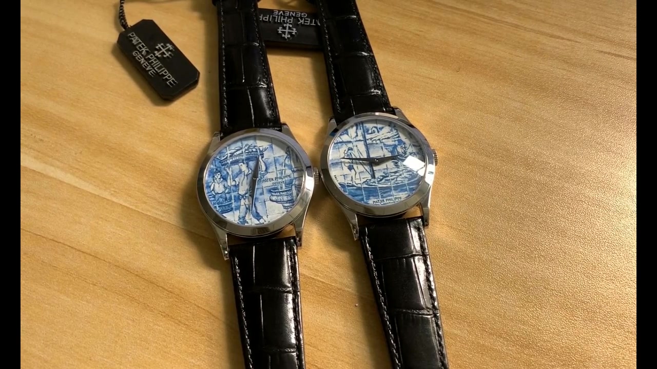 一千小几购置的FL百达翡丽古典表系列5089G-062腕表微绘珐琅面...