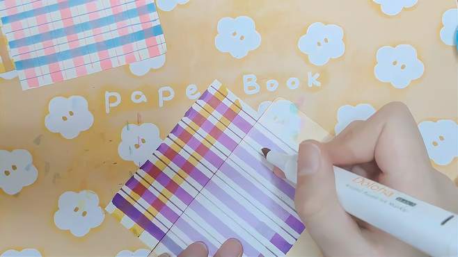 自制格子便签,浪漫春日风手账