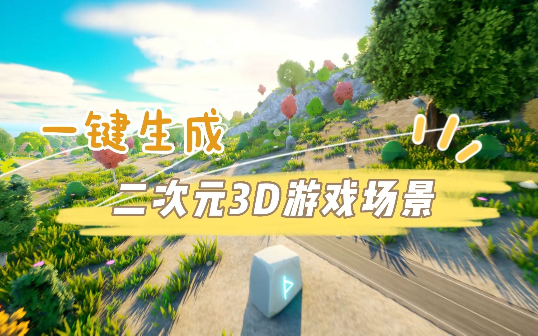 一键生成二次元3D游戏场景-UE5程序化公路