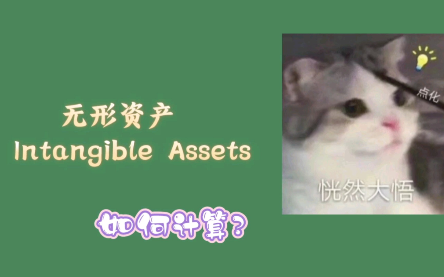 无形资产 Intangible Assets如何计算无形资产及摊销?