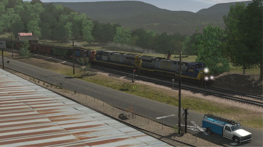 实况模拟列车19 CSX超重的煤炭列车直线性上坡