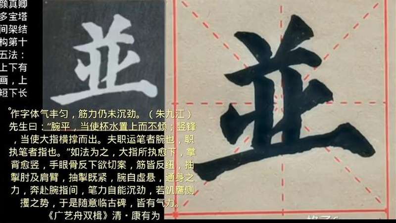 颜真卿多宝塔间架结构第十五法