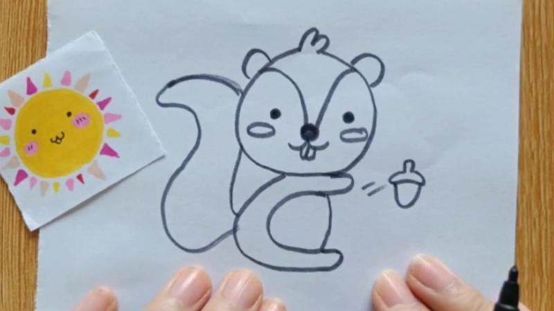 小姐姐解说版简笔画,一起学画小松鼠,小朋友们一起来画一画吧!