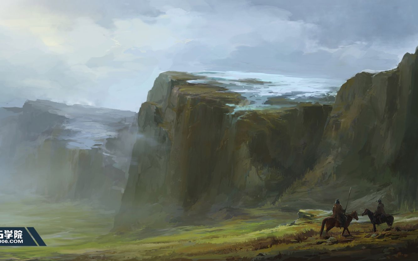 【场景原画设计】游戏原画场景设计,原画场景雪山绘制过程