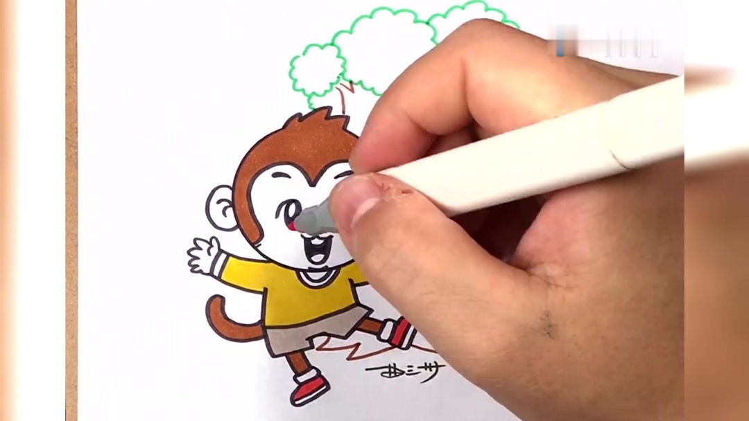 十二生肖视频简笔画——申猴,画出活泼的小猴子