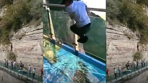 高空玻璃栈道,真会玩,这么整吓坏多少游客!