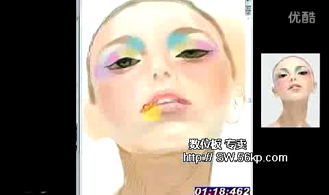 超牛画师两分半绘制ldquo;彩妆女rdquo;---汉王数位板奇人异士系列