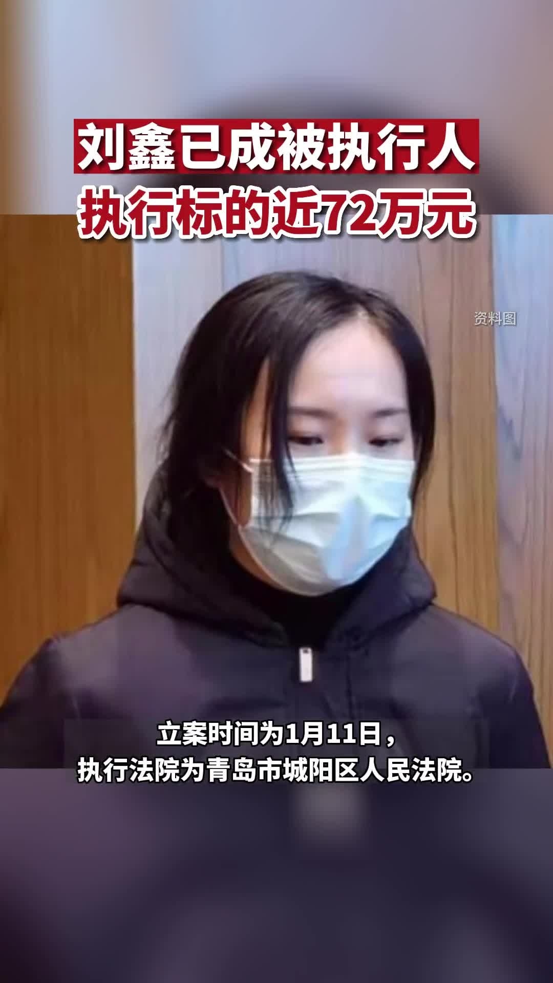 刘鑫已成被执行人 执行标的近72万元