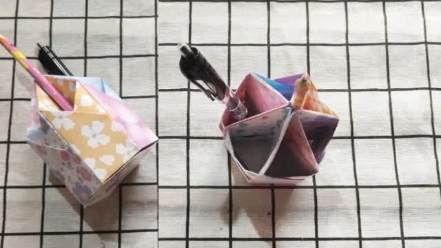 学会折这个笔筒,再也不用担心找不到笔了?